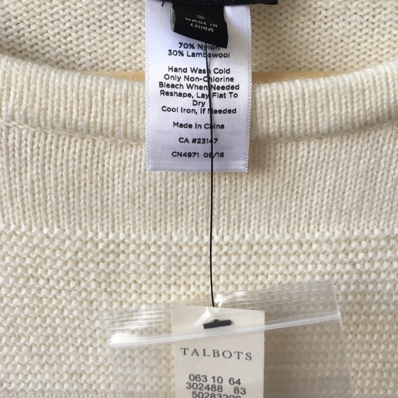 Talbots | Jackets & Coats | Nwt Talbots Cream Wool Poncho | Poshmark